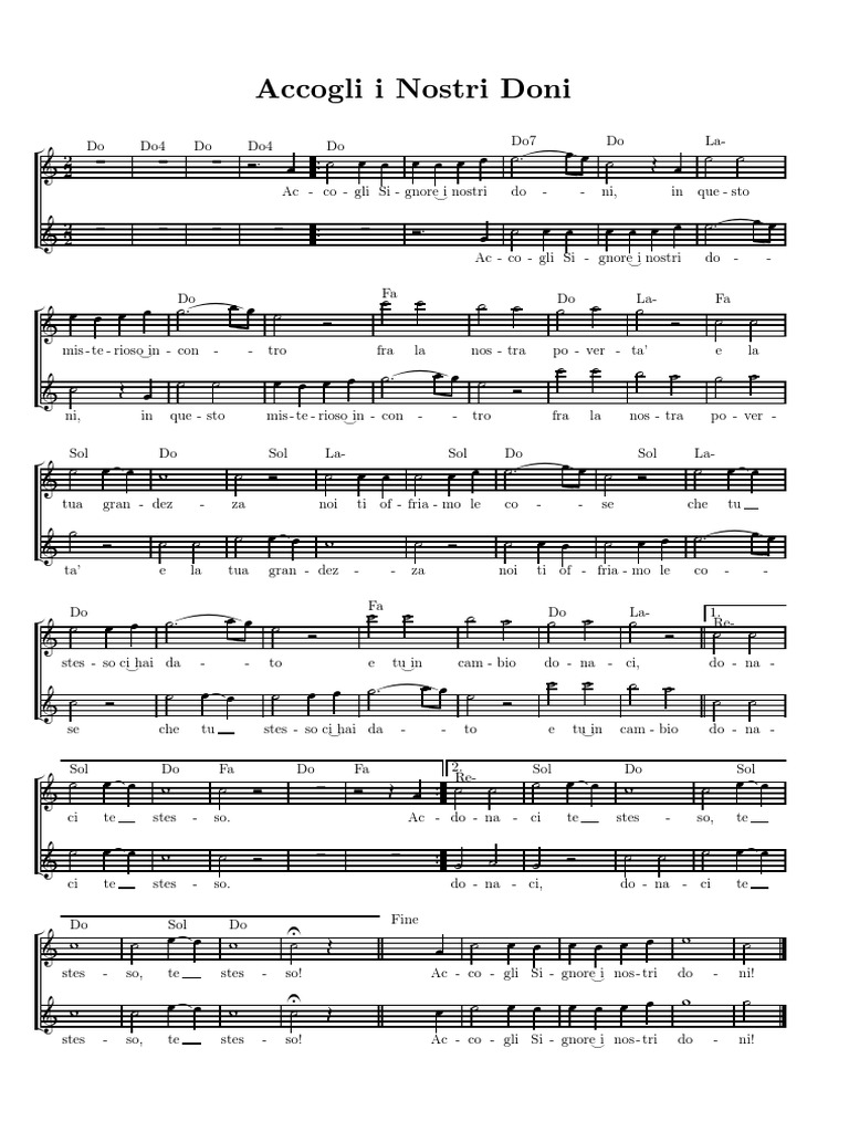 Accogli I Nostri Doni PDF | PDF