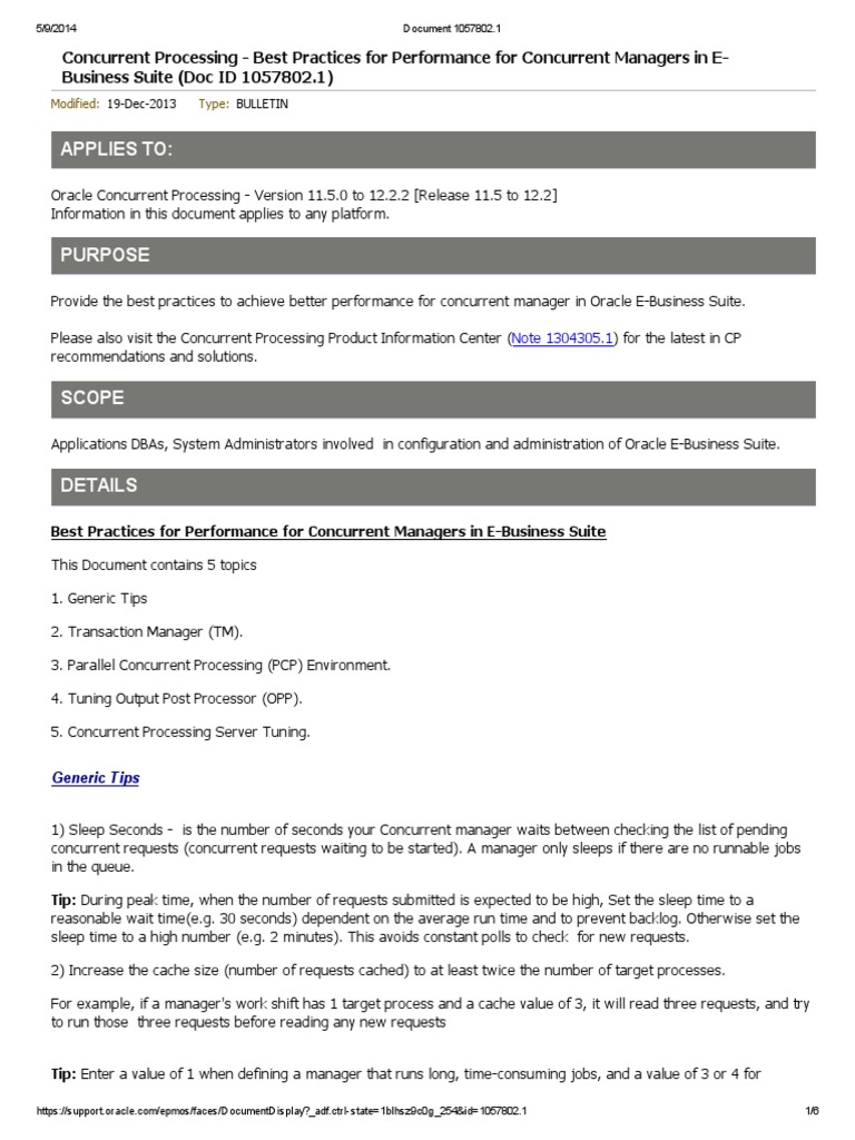 Concurrent Processing - Best Practices For Performance For Concurrent Managers in E-Business ...
