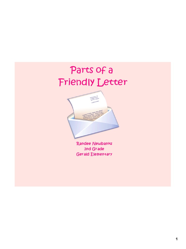 Parts of a Friendly Letter Lesson | PDF | Part Of Speech | Punctuation