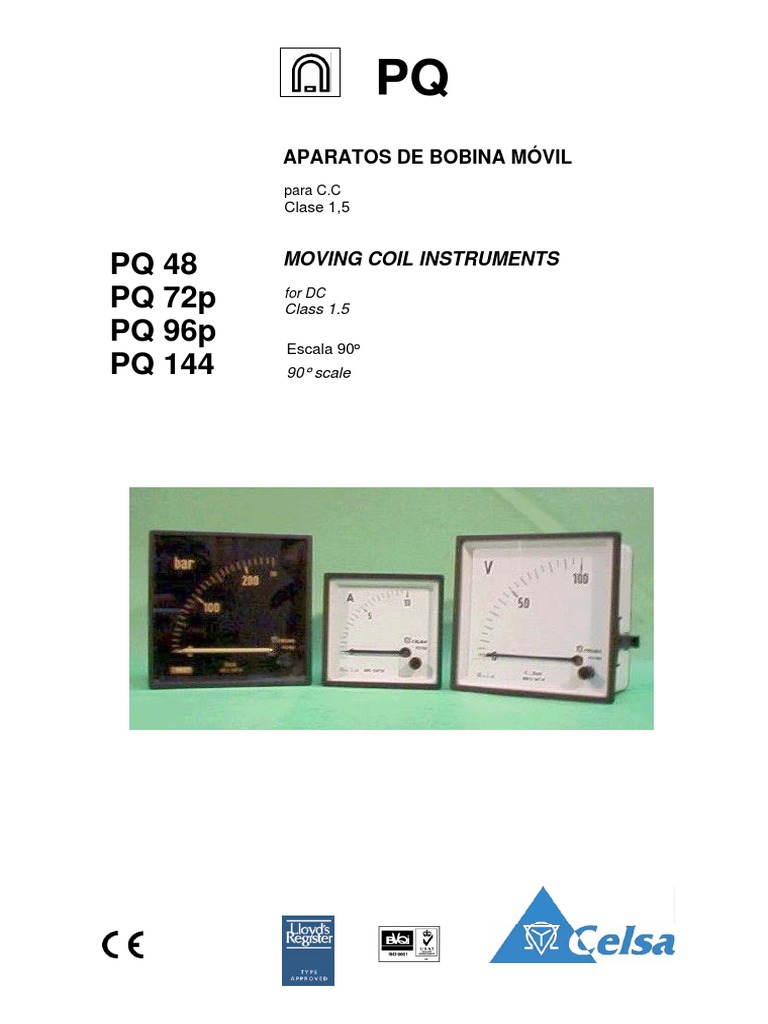 PQ 48 PQ 72p PQ 96p PQ 144: Aparatos de Bobina Móvil | PDF ...
