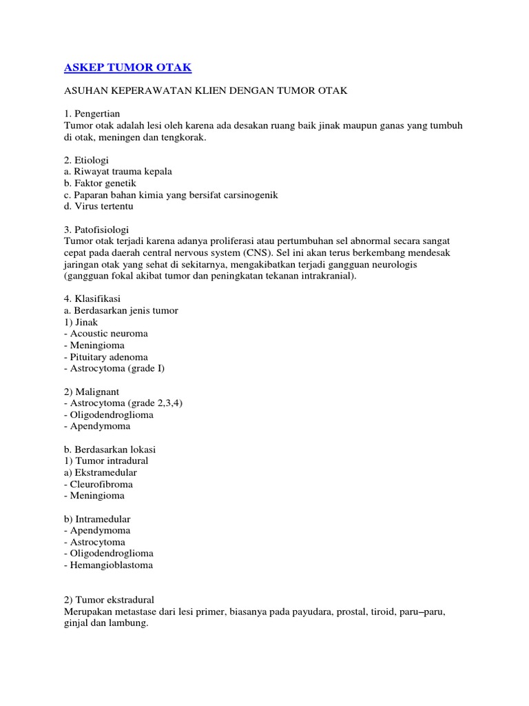 Askep Tumor Otak | PDF
