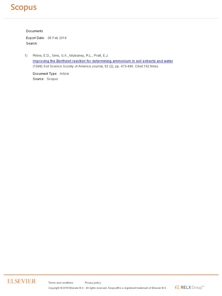 Improving The Berthelot Reaction For Determining Ammonium in Soil ...