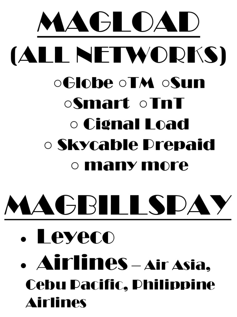 (All Networks) : Globe TM Sun Smart TNT Cignal Load Skycable Prepaid ...