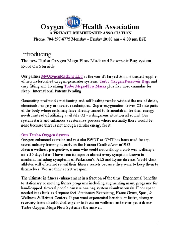 Oxygen Health Association: Introducing | PDF | Breathing | Oxygen