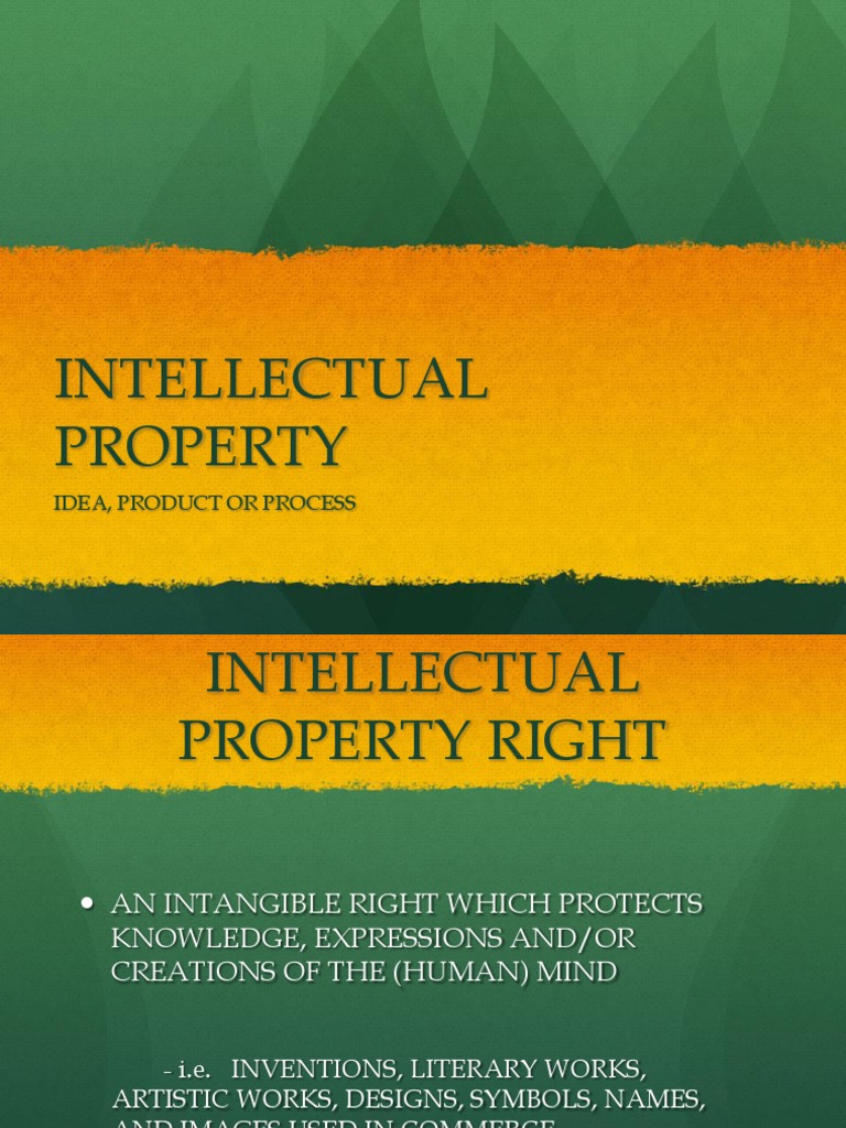 Intellectual Property: Idea, Product or Process | PDF | Glossary Of ...