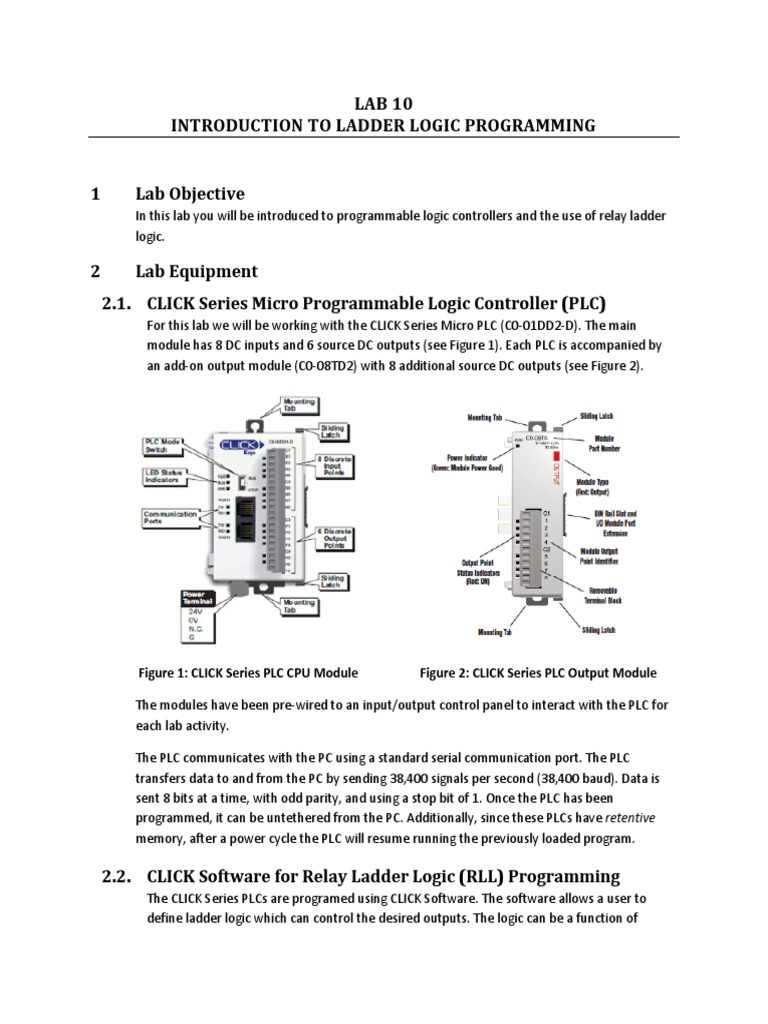 LAB 10 Introduction To Ladder Logic Programming | PDF | Programmable Logic Controller | Traffic ...