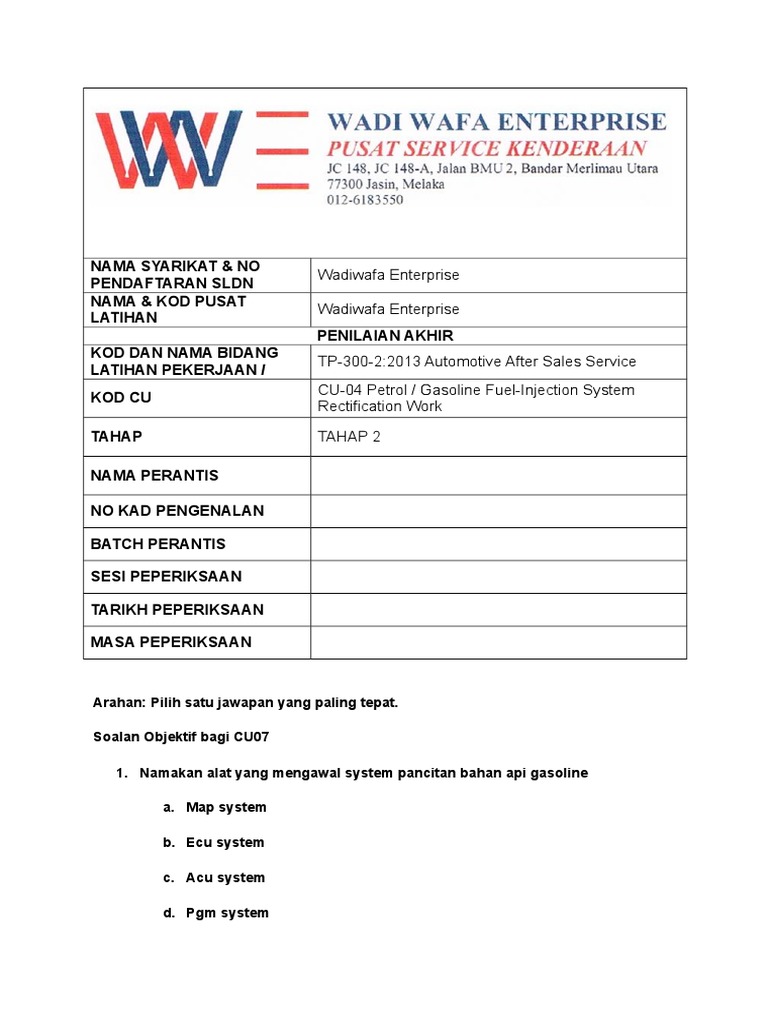 SOALAN C04 Latihan | PDF | Teknologi & Rekayasa