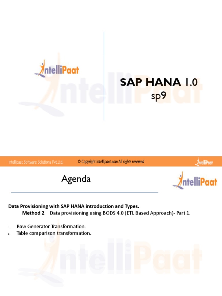 Sap Hana 1 0 Intellipaat Software Solutions Pvt Ltd Pdf