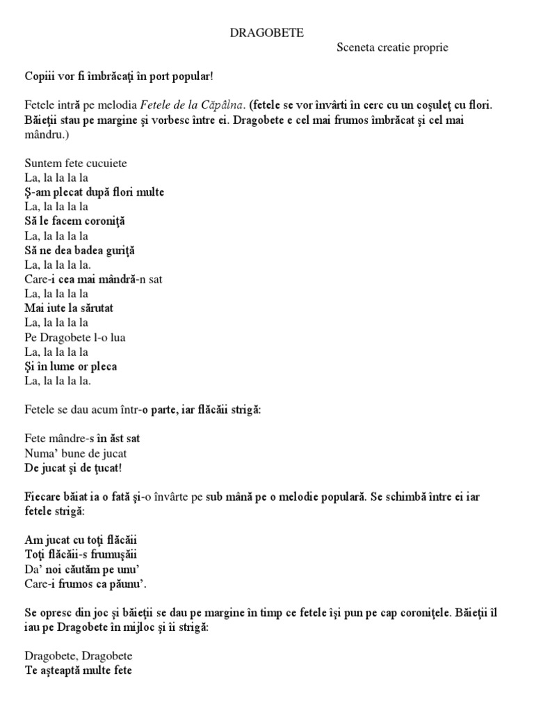Sceneta Dragobete | PDF