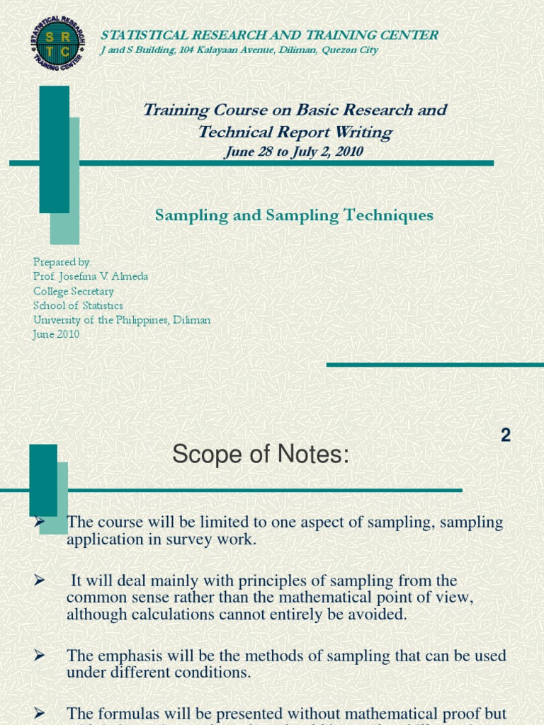 2 Sampling And Sampling Techniques Pdf Margin Of Error Sampling 3212