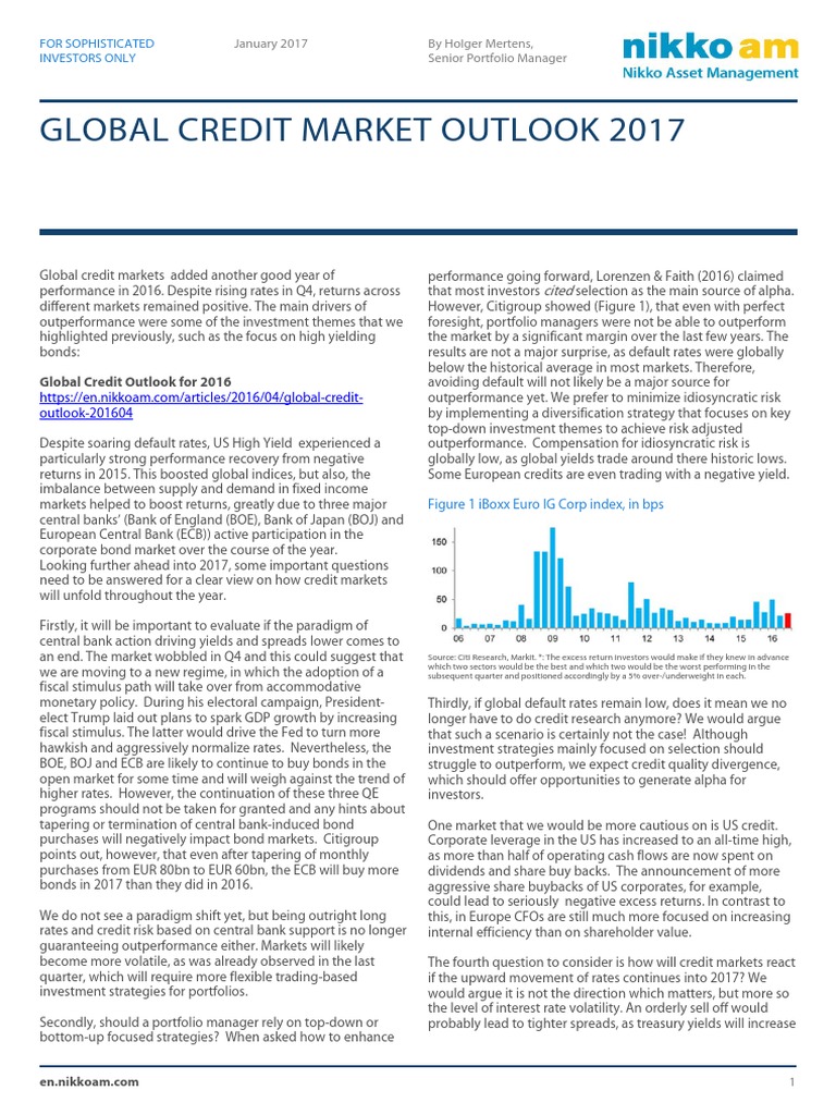 Global Credit Market Outlook 2017 | PDF | High Yield Debt | Bond Market