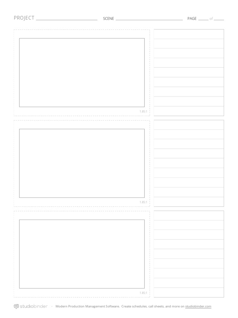 StudioBinder Storyboard Template - 3 Frames 1.85 PDF | PDF | Art ...