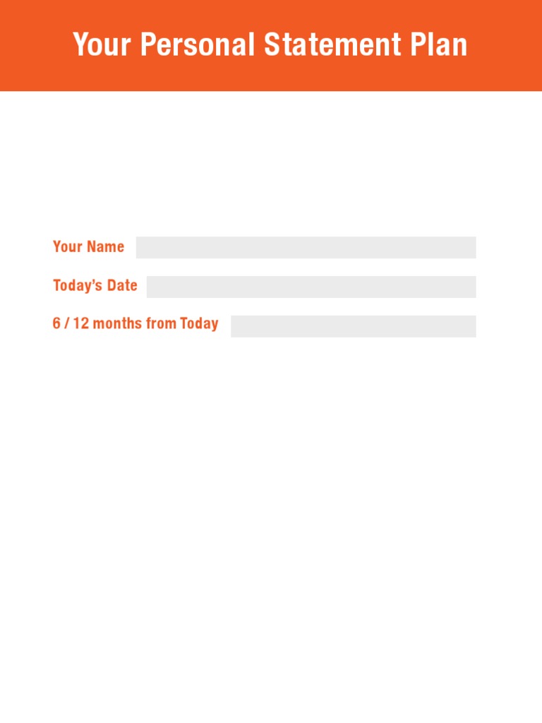 Personal Statement Plan | PDF | Self-Improvement | Lifestyle