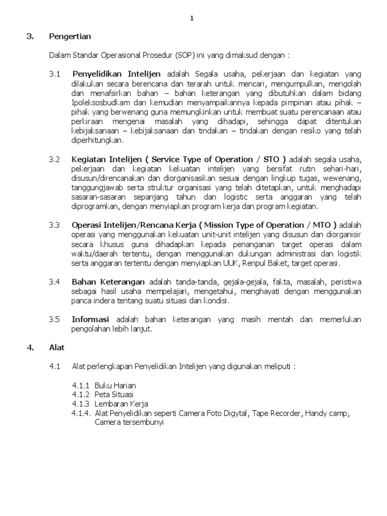 Prosedur Penyelidikan Intelijen | PDF