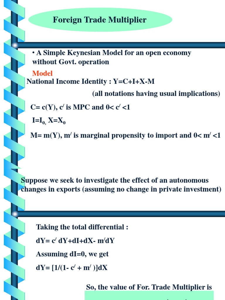 Foreign Trade Multiplier: - A Simple Keynesian Model For An Open Economy | PDF | Fiscal ...