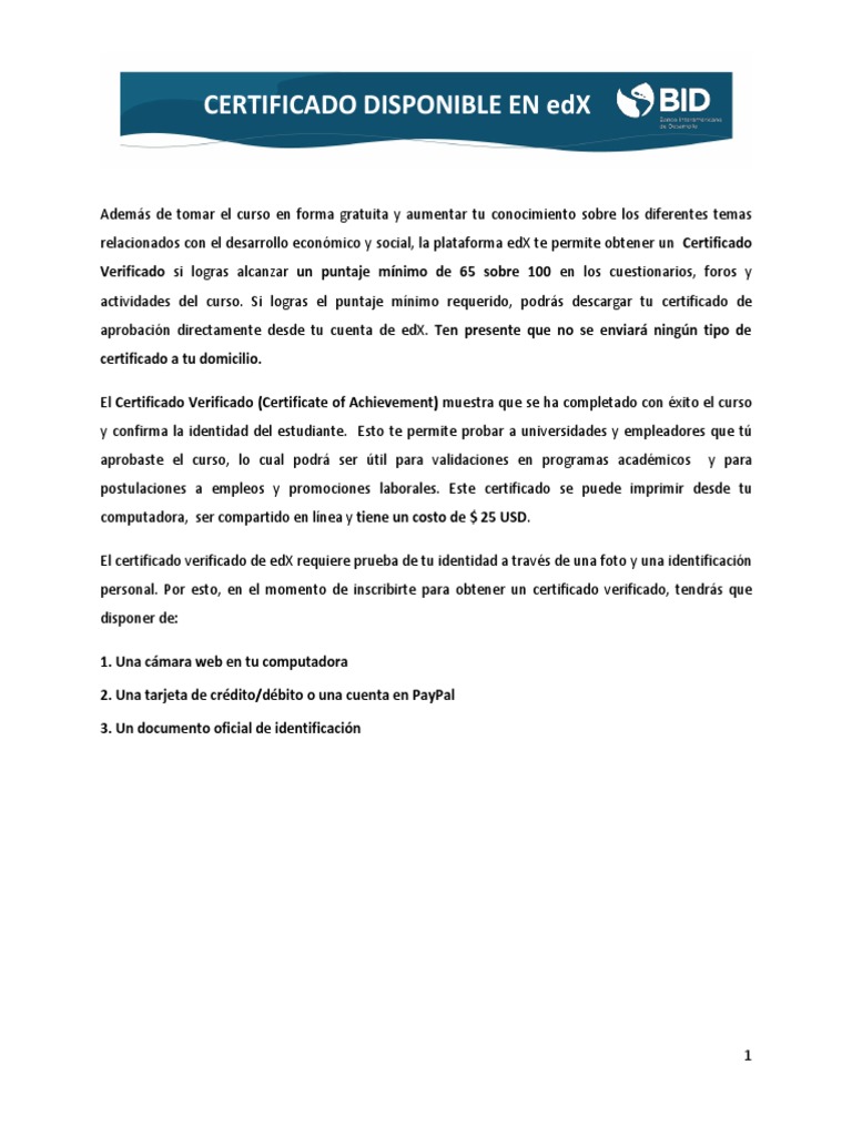 Certificado Verificado en EdX Actualizado 2016 | PDF | Informática y ...