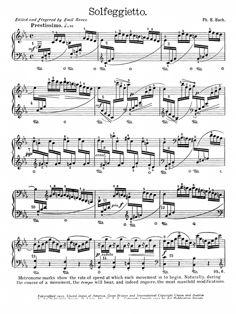 Klavir BACH-C-ph-E-Solfeggietto PDF | PDF