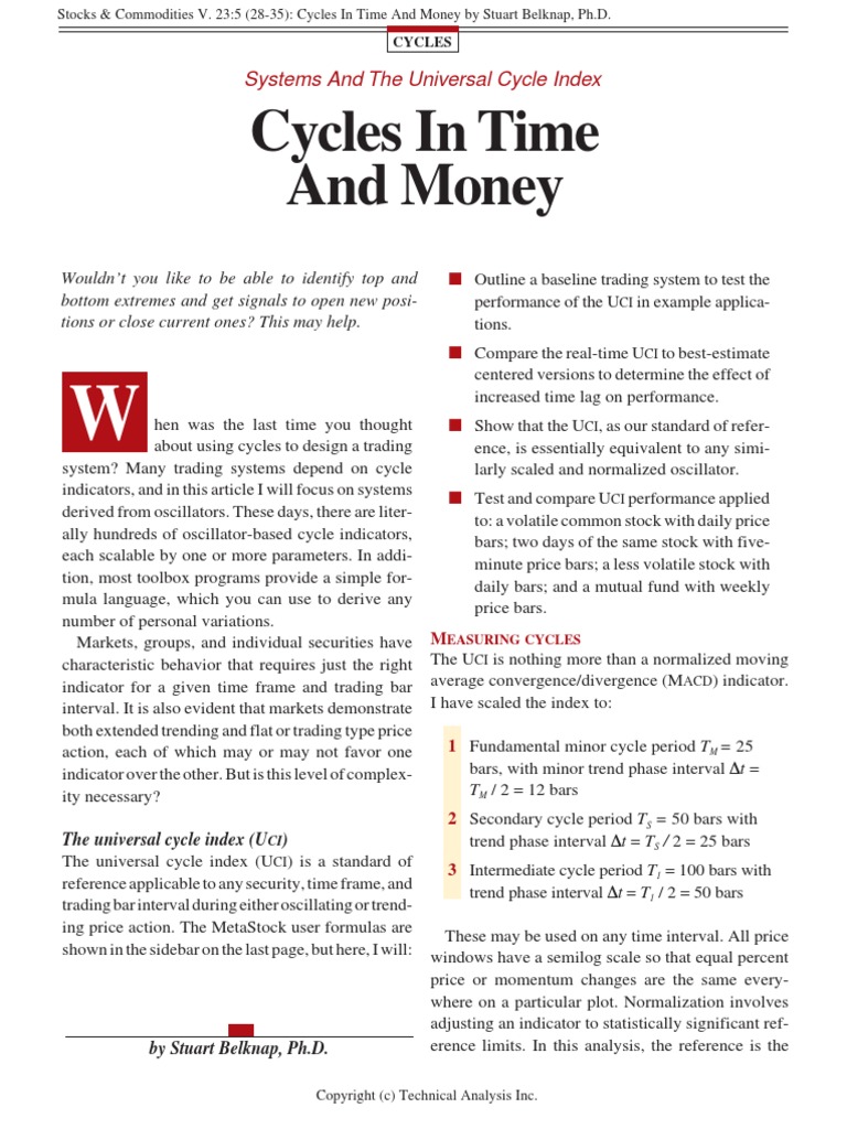 Cycles in Time and Money | PDF | Technical Analysis | Algorithmic Trading