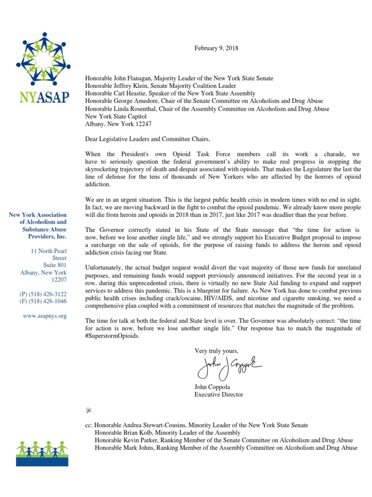 ASAP - Open Letter - 2.9.18 FINAL | PDF | Substance Dependence ...