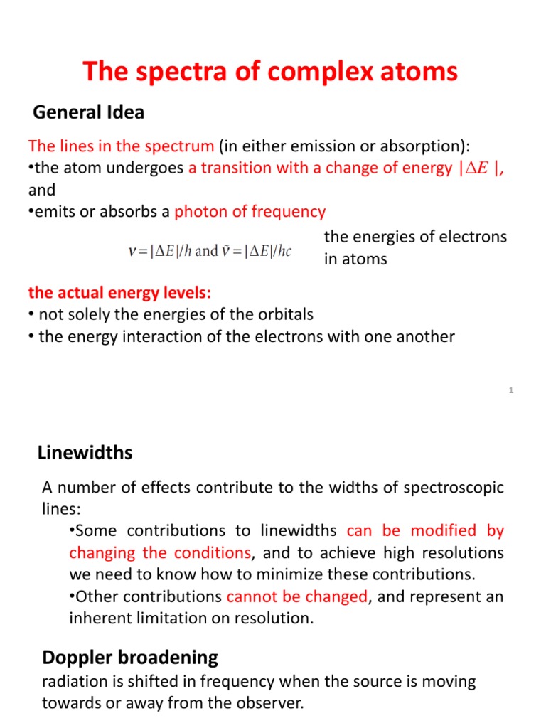 5.spektra of Complex Atoms | PDF | Spectral Line | Atomic Orbital