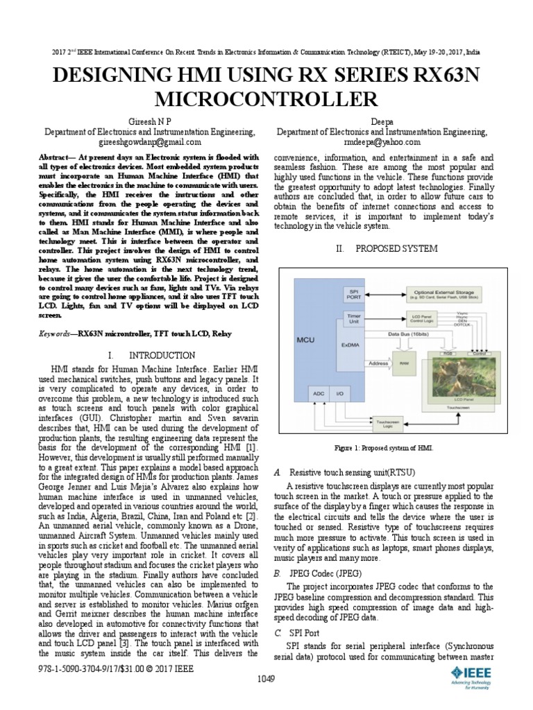Designing HMI Using RX Series RX63N Microcontroller | PDF | Touchscreen | Liquid Crystal Display