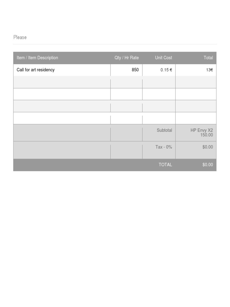Invoice Template Word Generic | PDF