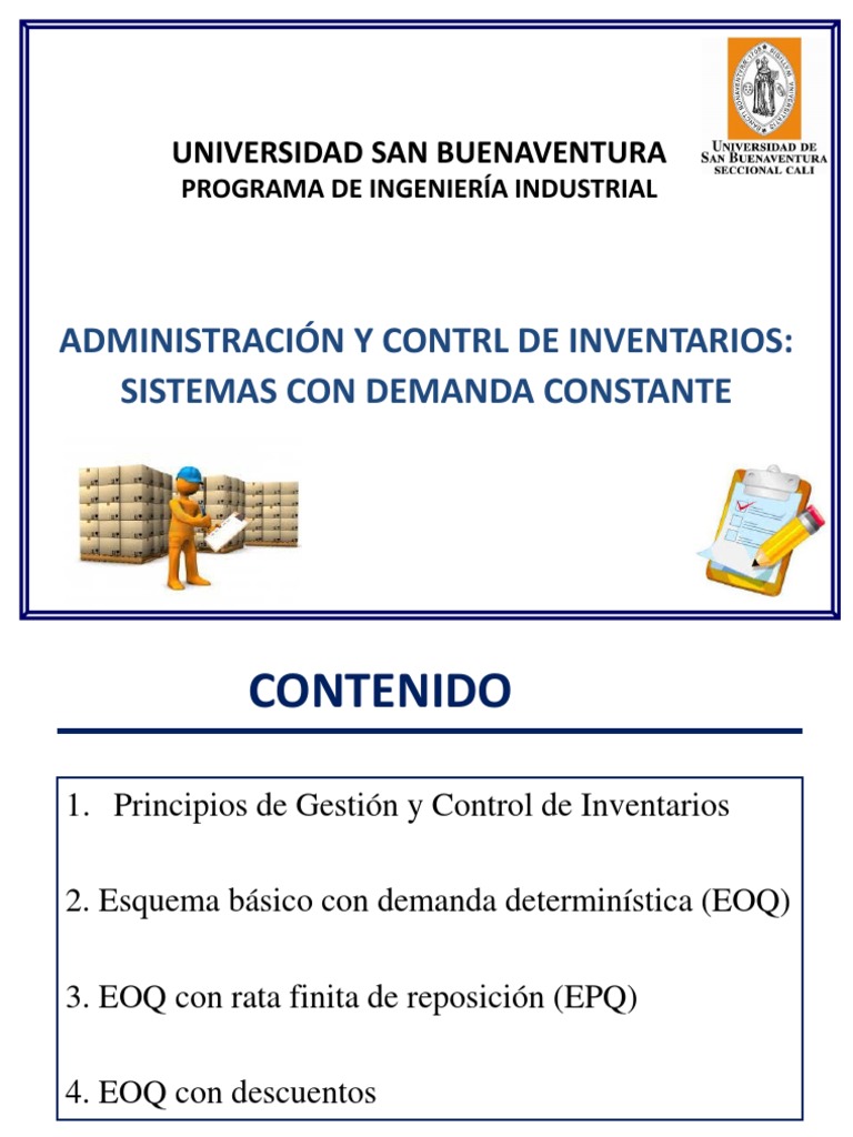 Inventarios EOQ EPQ | Inventario | Distribución (comercial)
