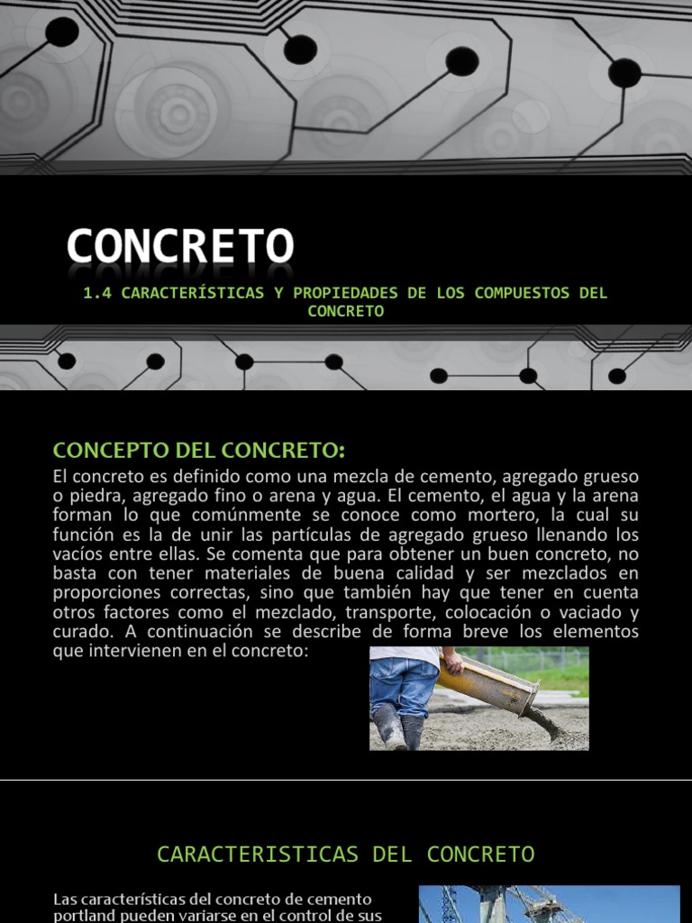 1.4 Características Y Propiedades De Los Compuestos Del Concreto ...