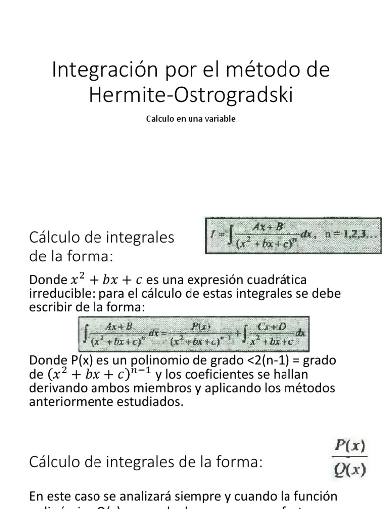8 Integración Hermite-Ostrogradski | PDF
