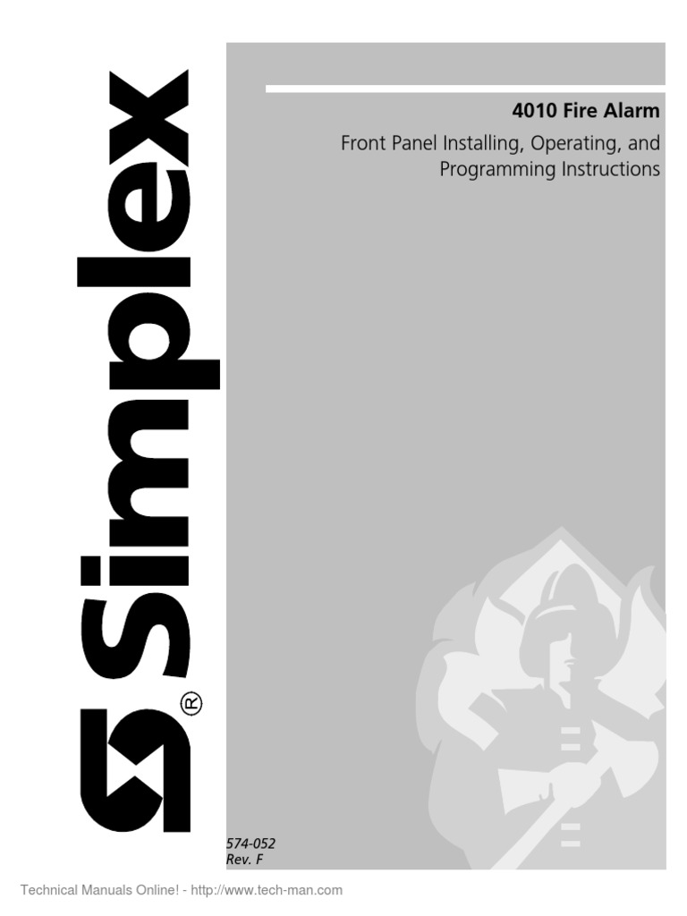 Simplex-4010 Installation Operating Manual Rev F | PDF | Fire Sprinkler ...