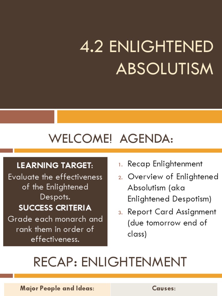 4.2 Enlightened Absolutism | PDF | Europe Travel | Government