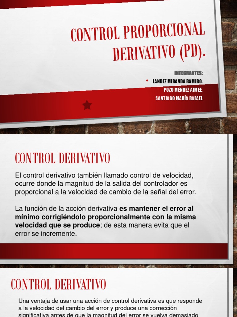 Control Proporcional Derivativo (PD) | PDF | Velocidad | Informática y ...