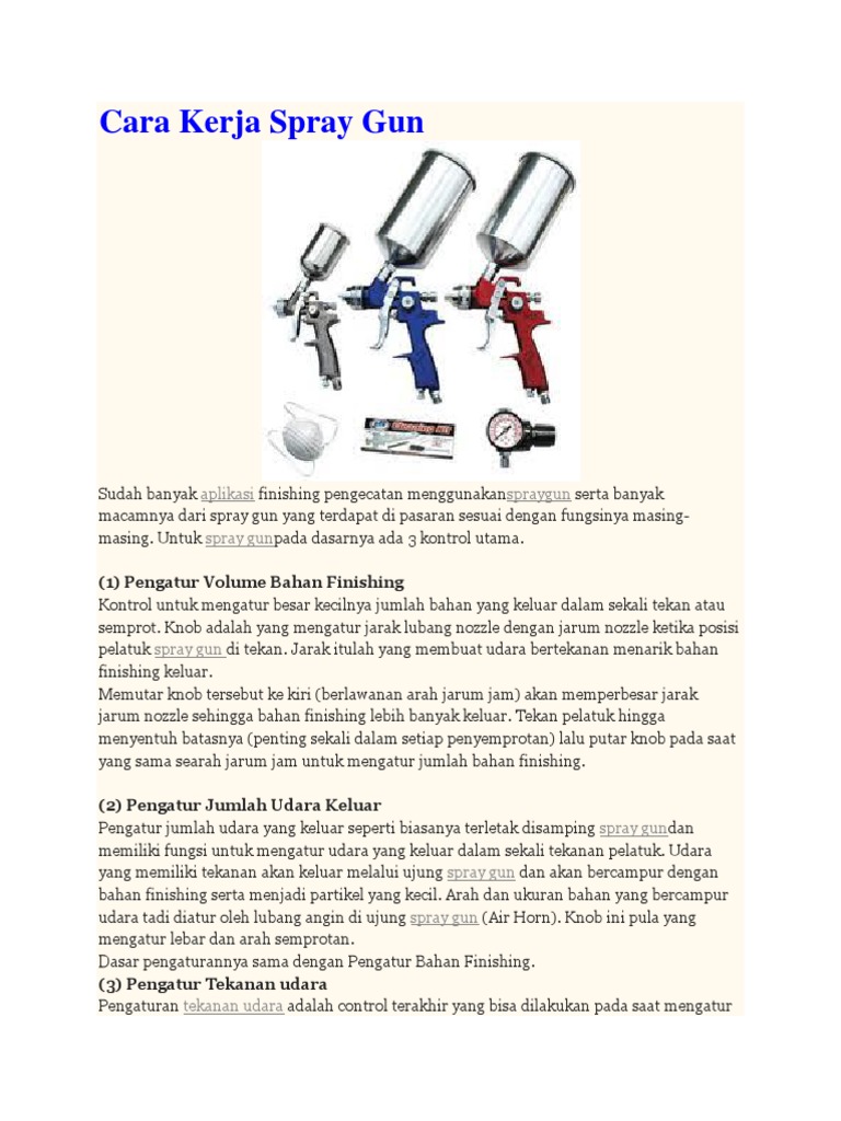 Cara Kerja Spray Gun | PDF