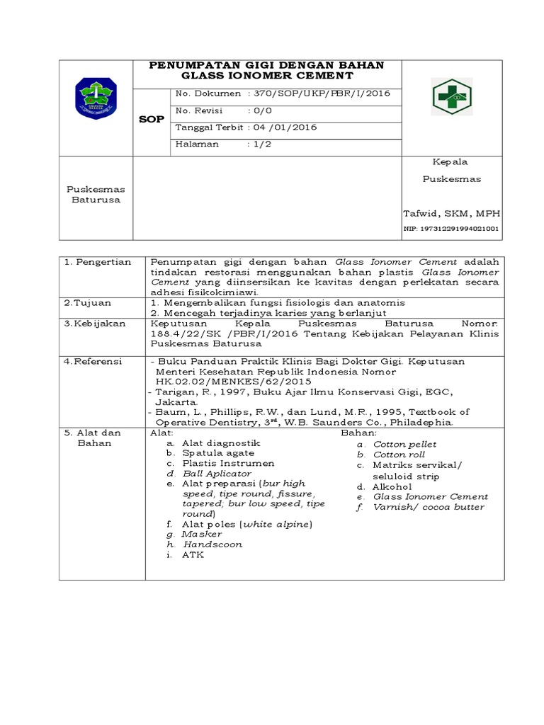 Sop Penumpatan Gic | PDF