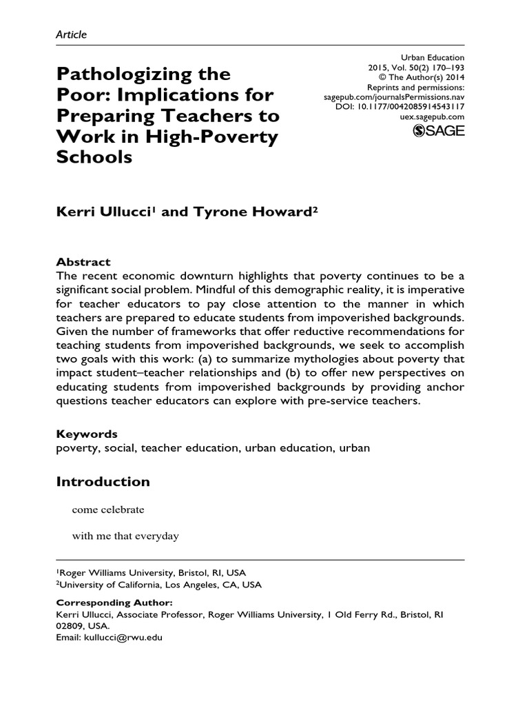 Pathologizing The Poor Ulluci and Howard | PDF | Poverty | Poverty ...