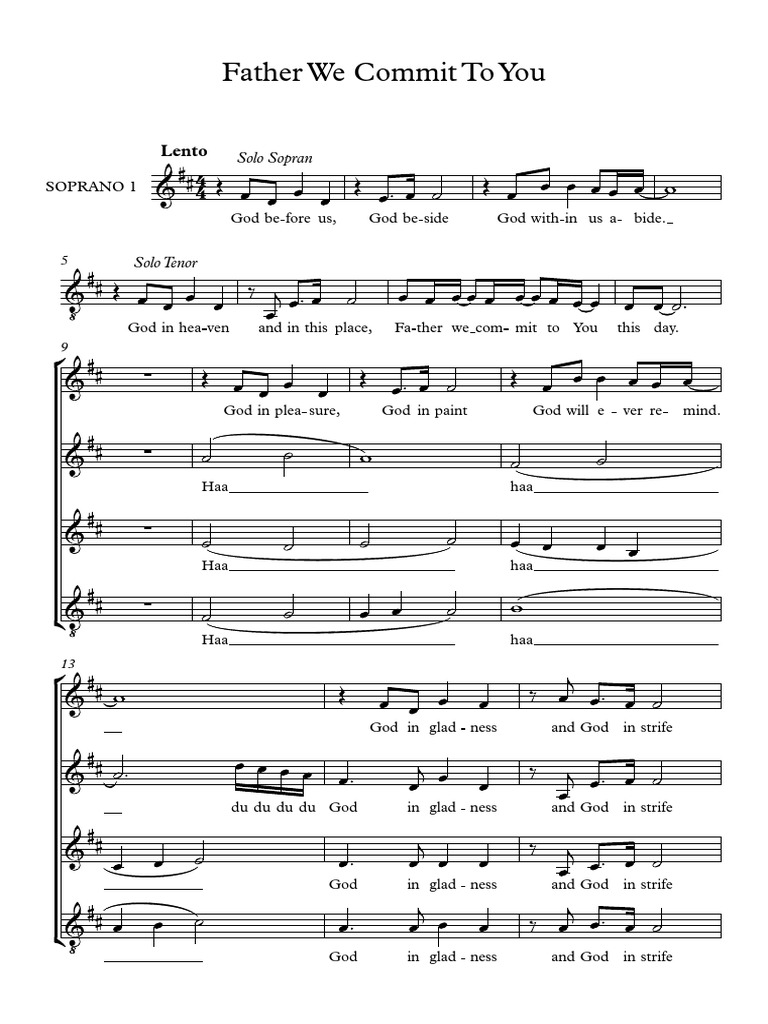 Father We Commit To You - Full Score | PDF | Choral Music | Vocal Music