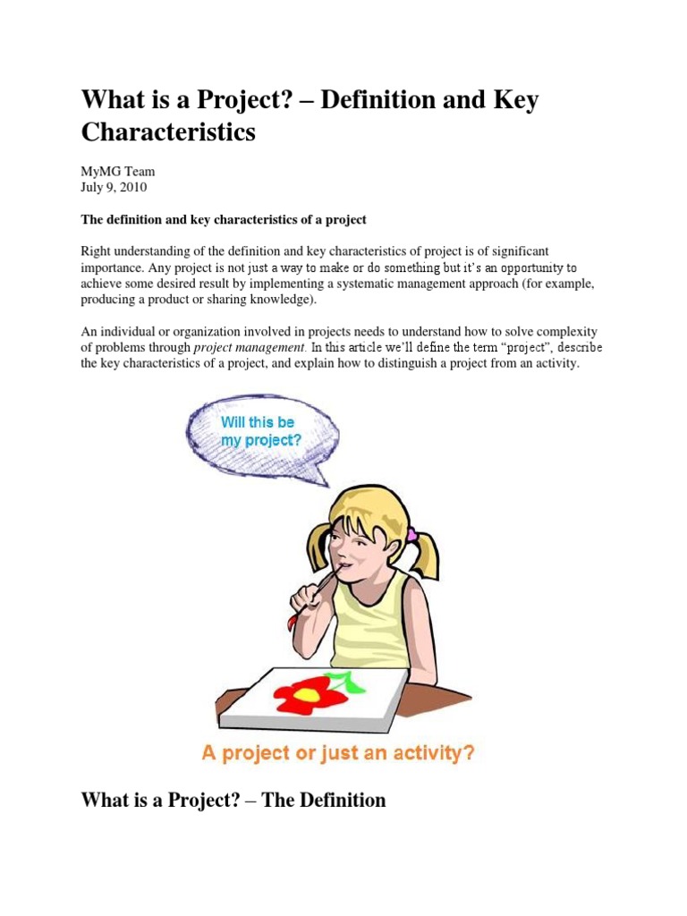 What Is A Project? - Definition and Key Characteristics | PDF | Product ...