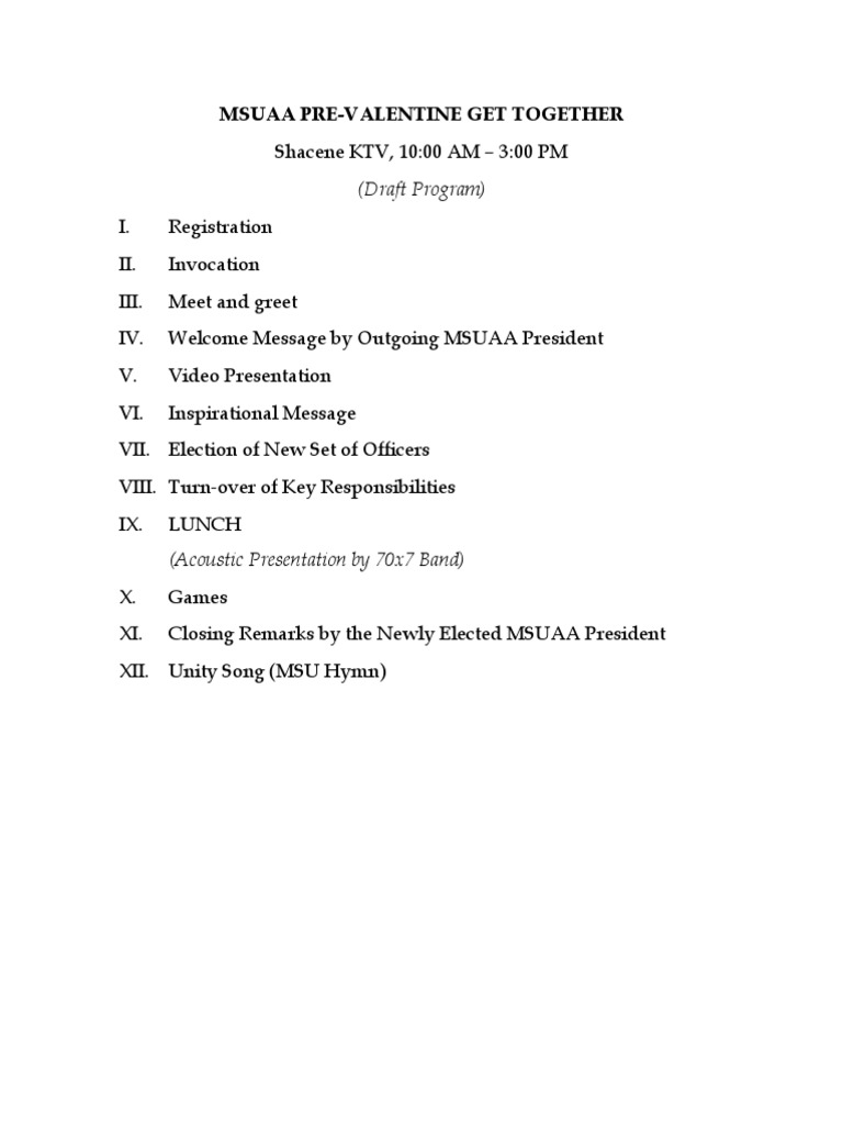 Get Together Program | PDF