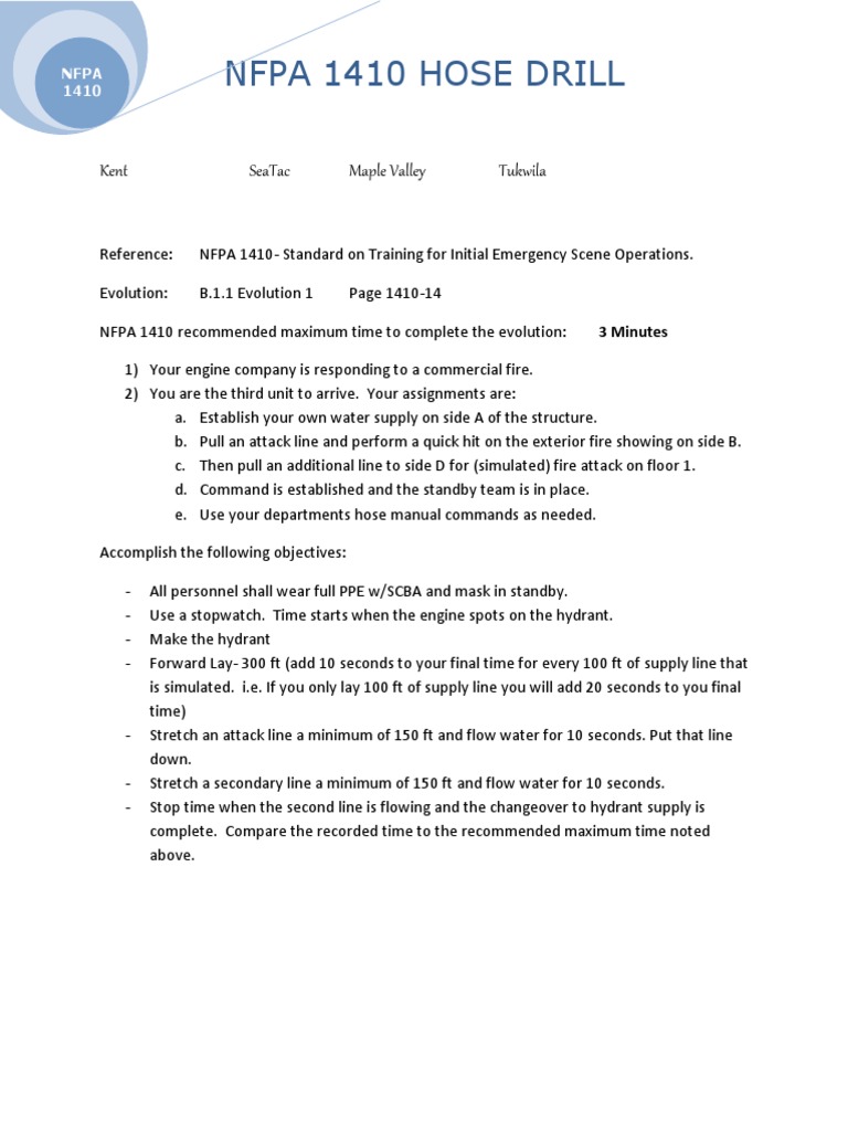 Hose NFPA 1410 Evolution 1 | PDF
