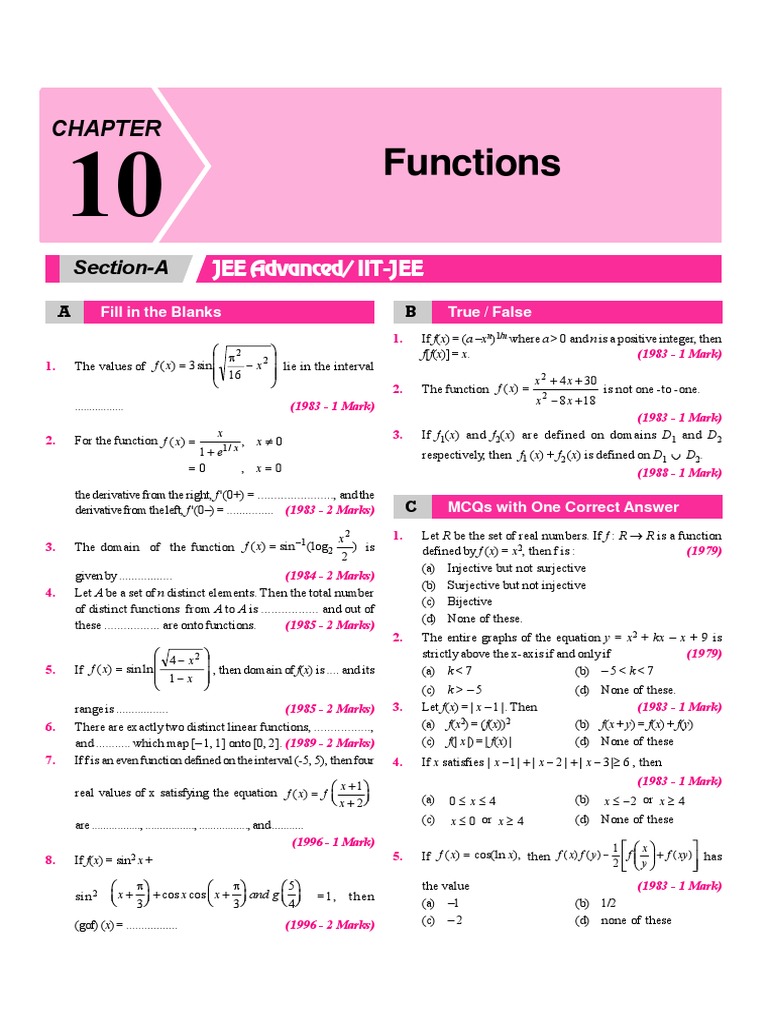 Function IIT JEE | PDF | Function (Mathematics) | Maxima And Minima