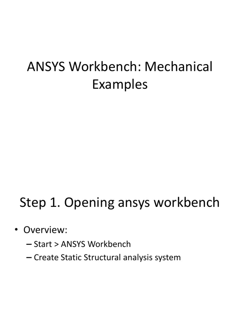 ANSYS Workbench: Mechanical Examples | PDF | Computing | Areas Of Computer Science