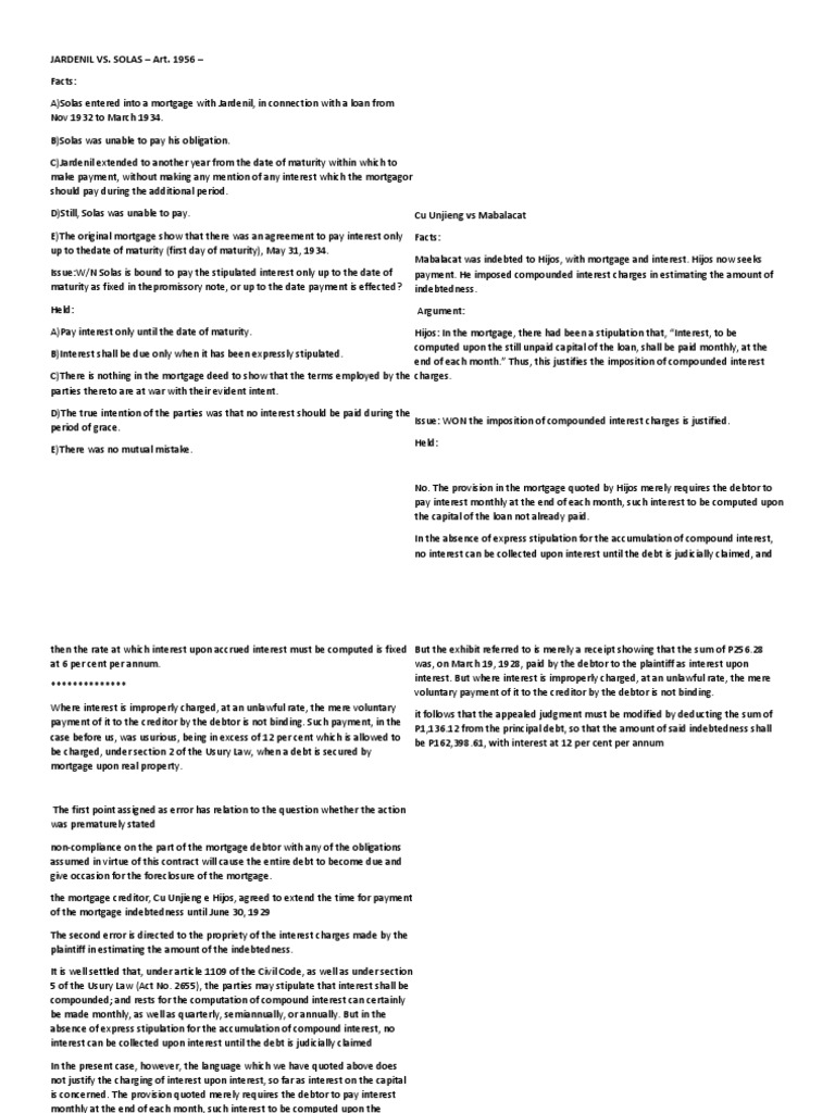 Cred Trans Digests Set 2 | PDF | Foreclosure | Interest