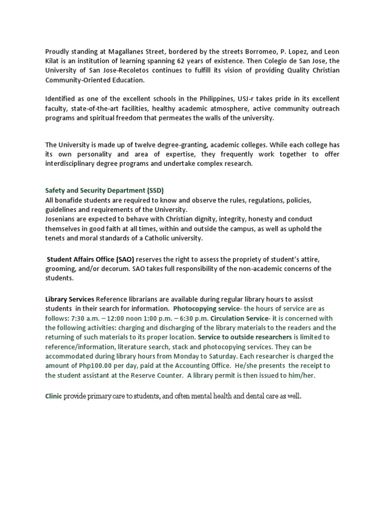 Safety and Security Department (SSD) | PDF