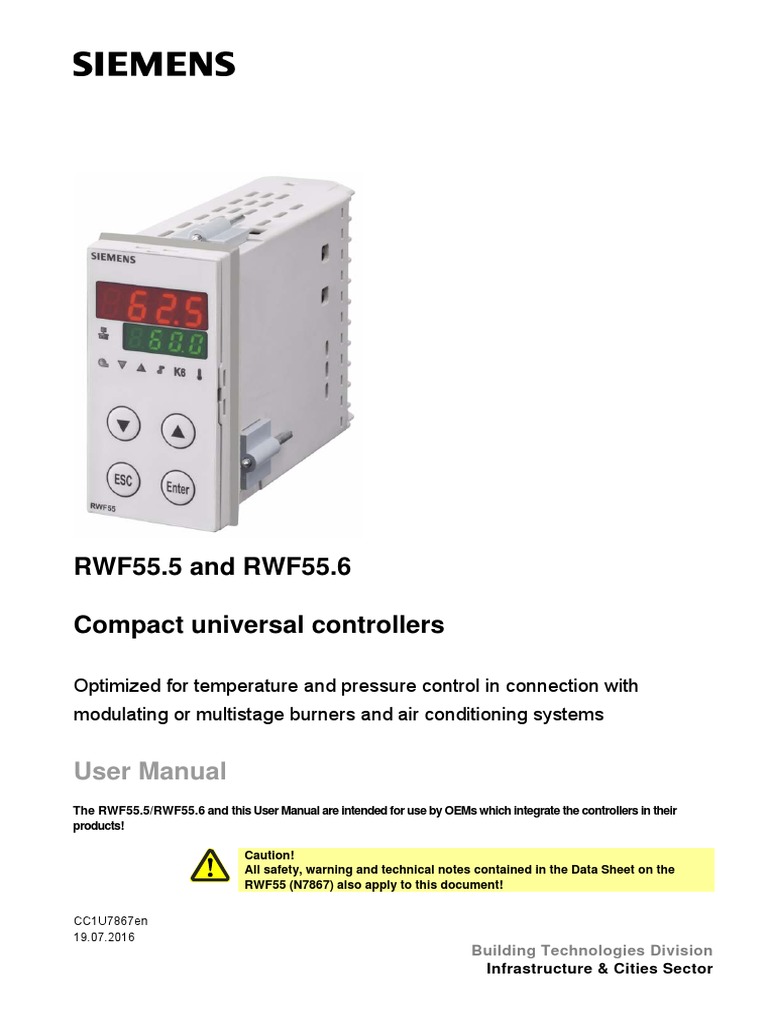 RWF55 Temperature Pressure Burner Controller User Manual U7867en | PDF ...
