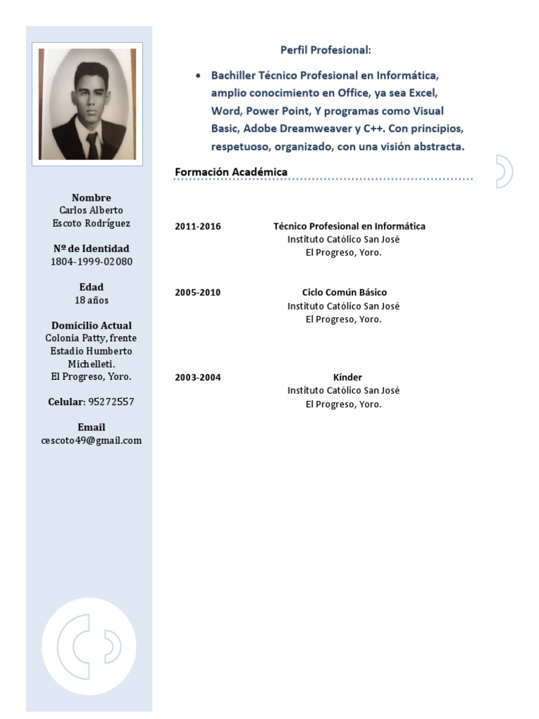 Curriculum Vitae Carlos | PDF