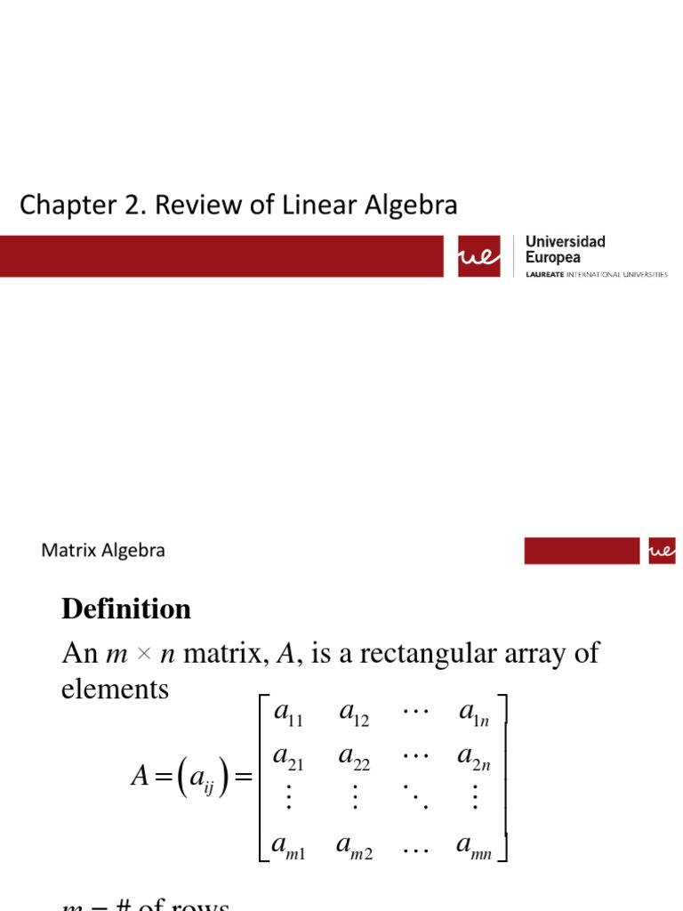 Linear Algebra review.ppt | Matrix (Mathematics) | Determinant