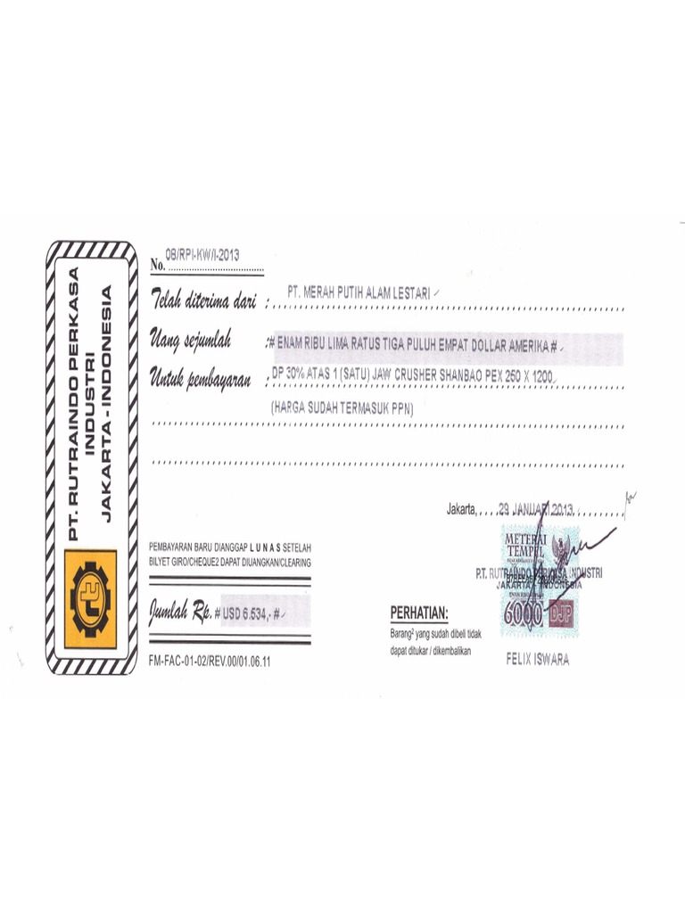 Invoice Stone Crusher | PDF