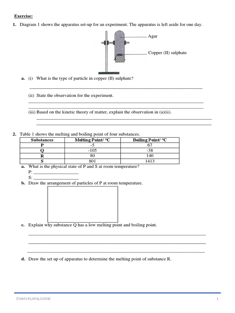 Exe Melting and Boiling | PDF | Melting Point | Chemical Substances