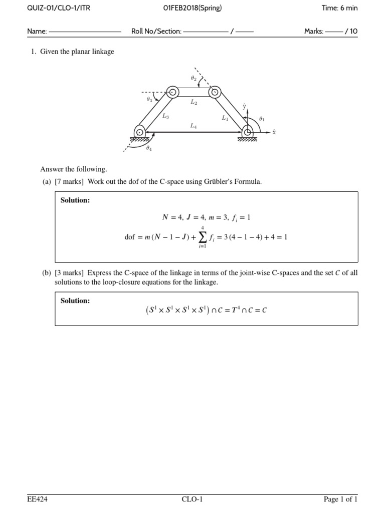 Gruebler's Formula for DOF Calculation | PDF | Science & Mathematics