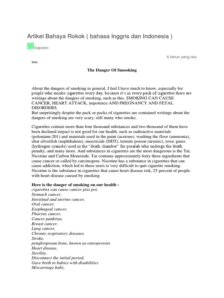 Dangers of Smoking: Health Risks Explained | PDF | Self-Improvement